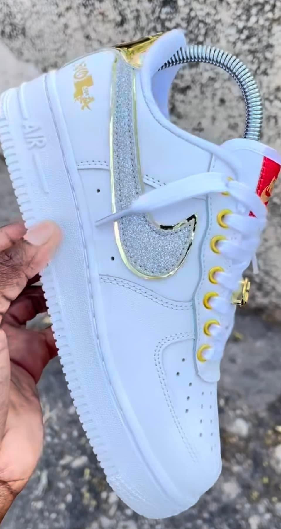 AF1 Nola white/gold – Boujie Bargains n More
